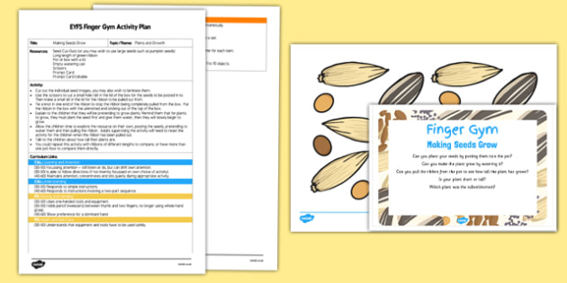 Making Seeds Grow Eyfs Finger Gym Plan And Resource Pack