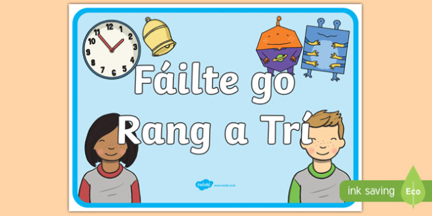 Welcome to Third Class Display Poster-Irish