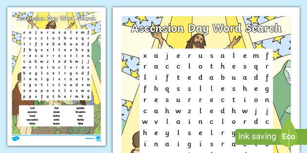 Catholic Ascension Day Word Search Activity (teacher made)