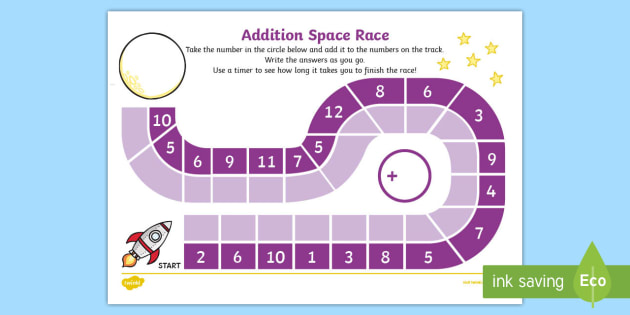 FREE! - Addition Race Worksheet (teacher made)