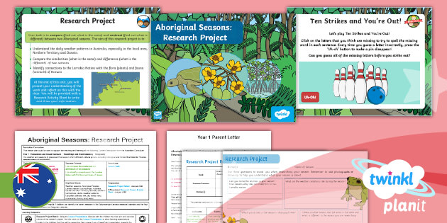 Year 1 Geography Aboriginal Season Lesson 5 Research Project