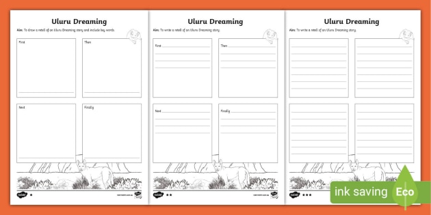 FREE! - Uluru Dreaming Retell Differentiated Writing Template