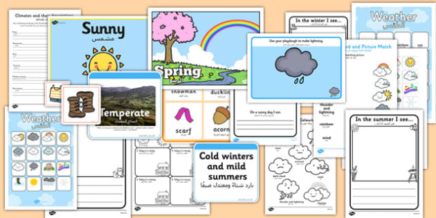 Weather Activity Pack Arabic Translation