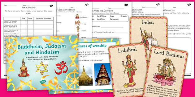 Buddhism Judaism and Hinduism Places of Worship and Beliefs Pack