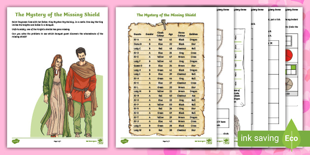Year 3 The Mystery of the Missing Shield St. Dwynwen Maths Mystery Game