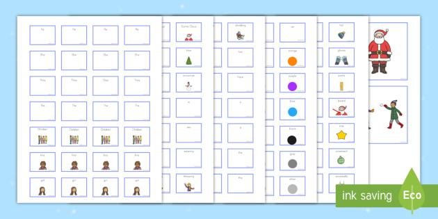 Winter Sentence Building Cards (teacher made)