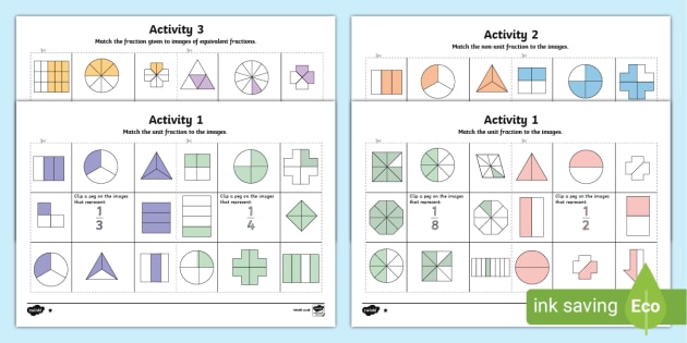 Matching Equivalent Fractions Worksheet Fractions Worksheets