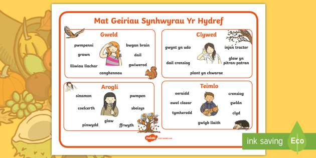 Mat Geiriau Synhwyrau Yr Hydref Mat Geiriau