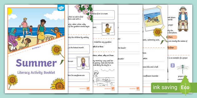 Summer Literacy Activity Booklet Primary 3 (teacher made)