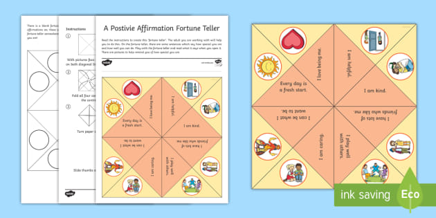 * NEW * Positive Affirmation KS1 Fortune Teller Activity