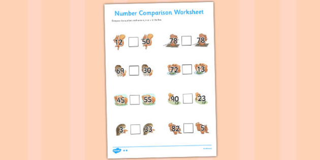 The Tale of Squirrel Nutkin Number Comparison Worksheets - squirrel nutkin