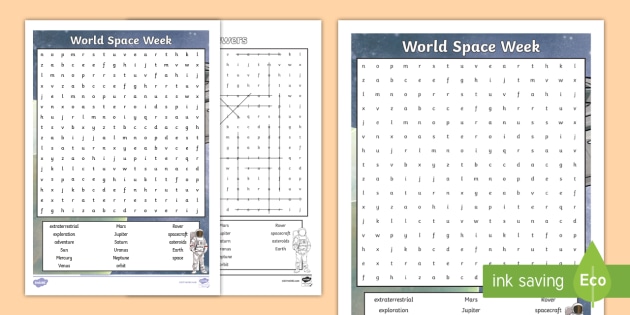 World Space Week Word Search (teacher made)