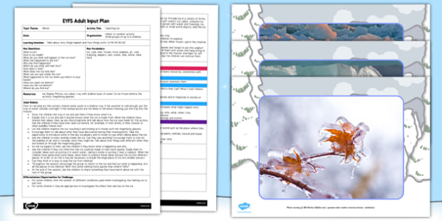 Exploring Ice EYFS Adult Input Plan and Resource Pack