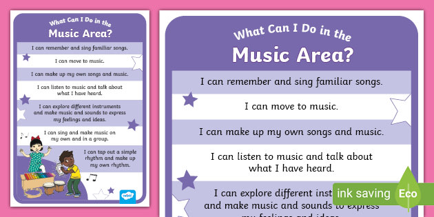 👉 'I Can' Music Area Continuous Provision Prompt Poster