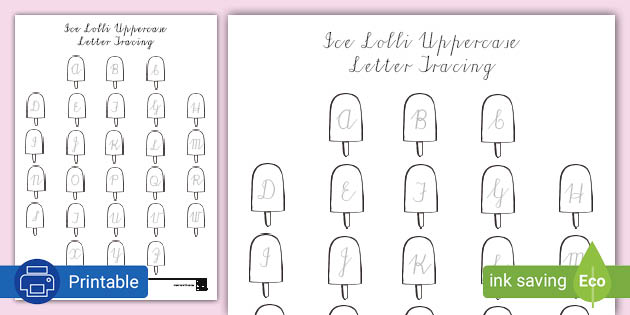 Ice Lolli SA Cursive Alphabet Tracing (teacher made)