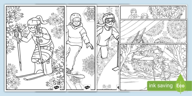 Winter Paralympics Mindfulness Colouring Pages