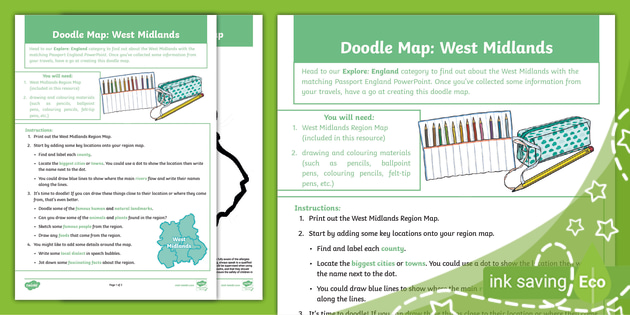 Doodle Map: East of England (Ages 5 - 11) (teacher made)