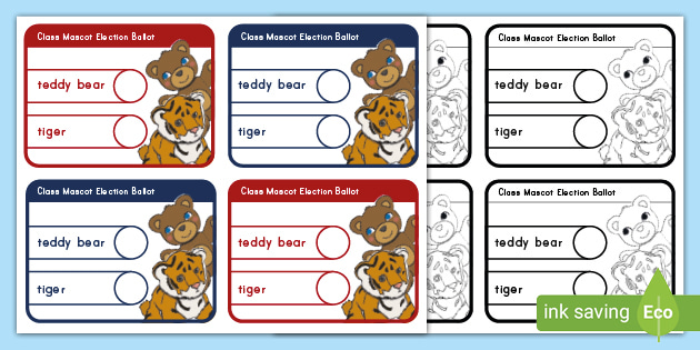 Class Mascot Election Ballot (teacher made)