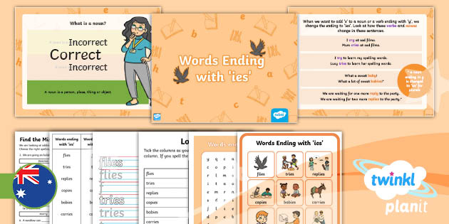 Year 2 Spelling: Words ending with 'ies' (Teacher-Made)