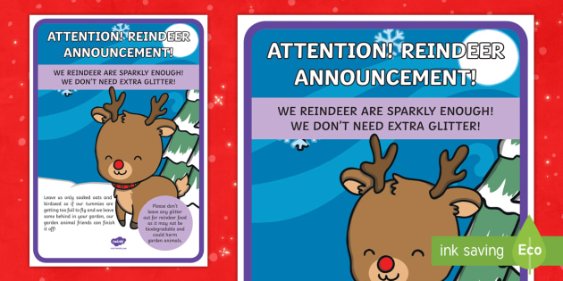 Reindeer Warning Display Poster (teacher made)