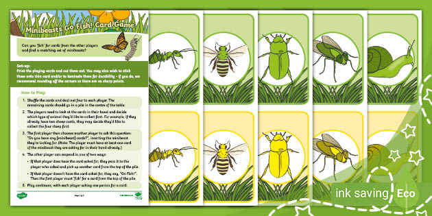 Minibeasts Go Fish! Card Game