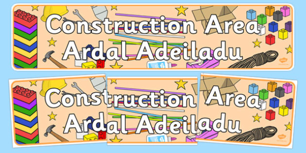 Construction Area Sign Welsh (teacher made)