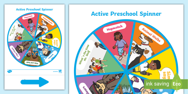 Active Pre-school Spinner Game (teacher made)