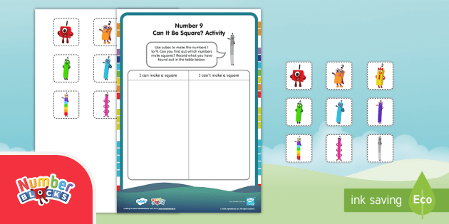 Numberblocks: Number 9 Can It Be Square? Activity
