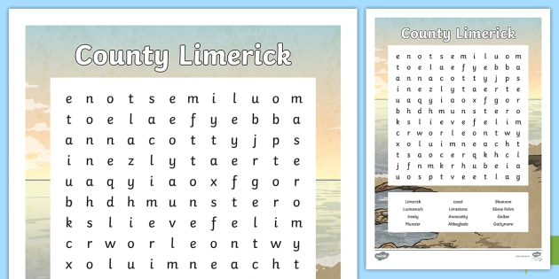 County Limerick Word Search (teacher made)