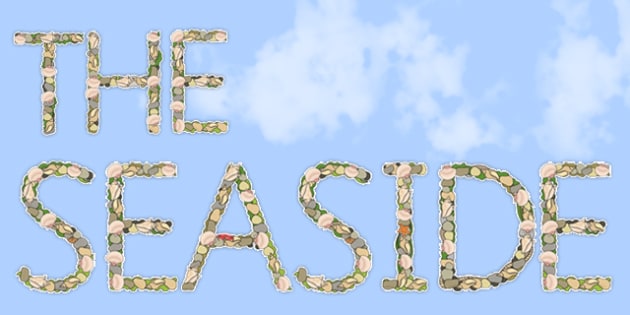 The Seaside Shells, Pebbles, and Seaweed Display Lettering