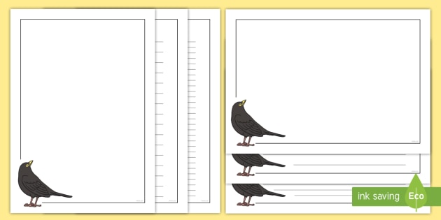 Blackbird Themed Page Border Pack (Hecho por educadores)