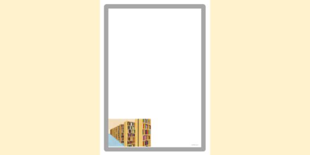FREE! - Simple Blank Library Border | Page Borders | Twinkl