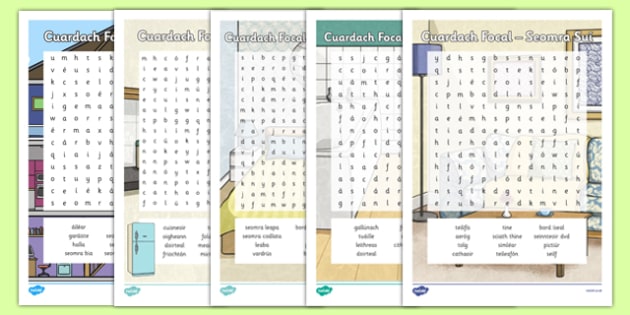 The House/Home Word Search Gaeilge (teacher made)