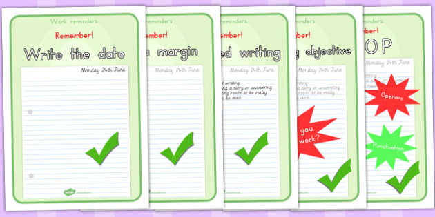 Literacy Work Reminder Posters (teacher made)