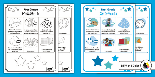 First Grade Math Goals Posters