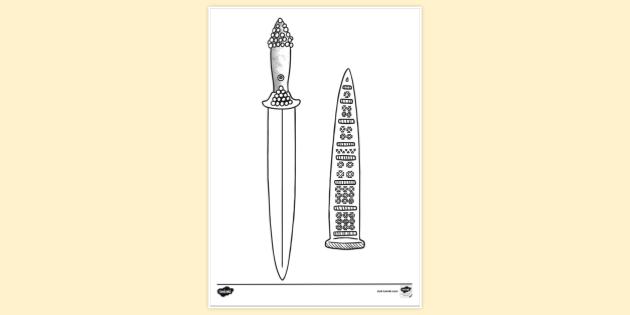 FREE! - Ceremonial Dagger Colouring Page | Colouring Sheets