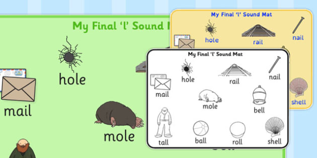 Final 'L' Sound Word Mat (teacher made)