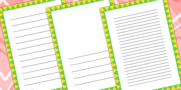 Green And Yellow Zig Zag Page Borders