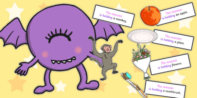 Monster Holding Sentence Activity (teacher made)