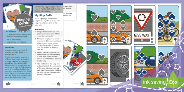 Playing Cards (Transport-Themed) (teacher made)