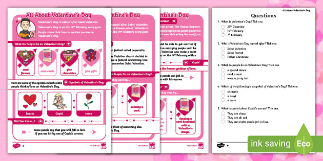 Valentine Reading Comprehension | Primary Resource