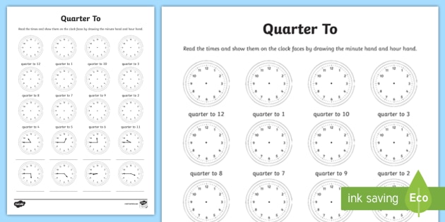 Quarter To Read and Draw Worksheet (teacher made)