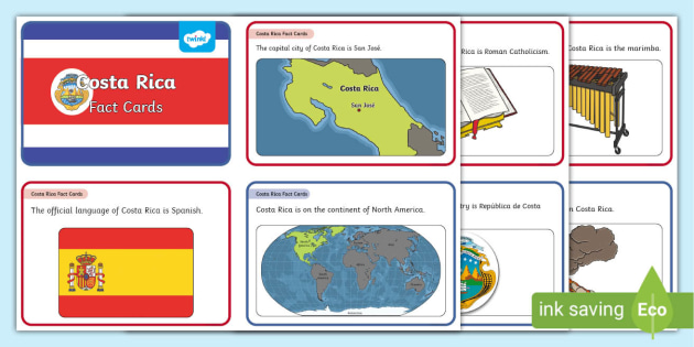 KS1 Costa Rica Fact Cards (teacher made)