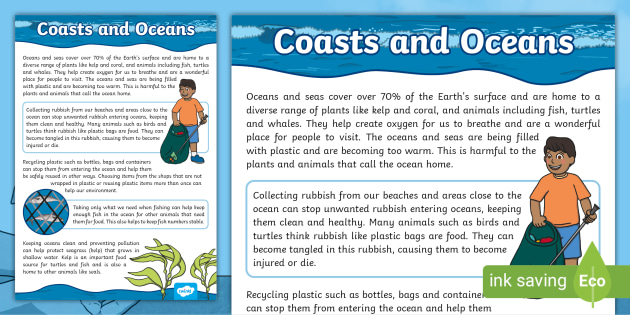 Coasts and Oceans Display Poster (teacher made)