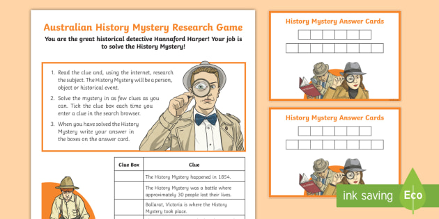 The Gold Fields History Mystery Research Game