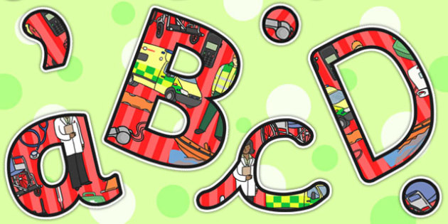 FREE! - Emergency Services Themed Display Lettering - emergency services