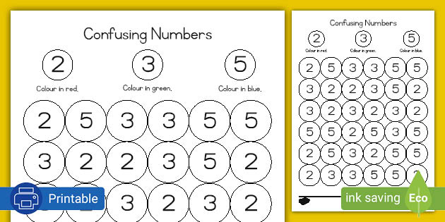 Colouring Confusing Numbers Activity | 2, 3 And 5