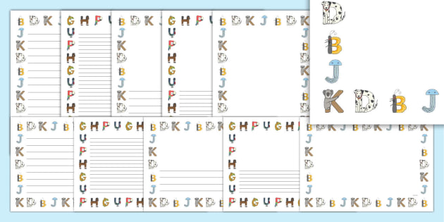 Animal Alphabet Page Borders (teacher made)