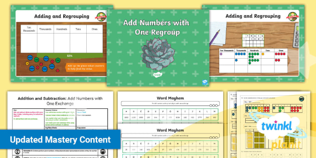 Y5 Add Two 4-Digit Numbers One Regroup PlanIt Maths Lesson 1