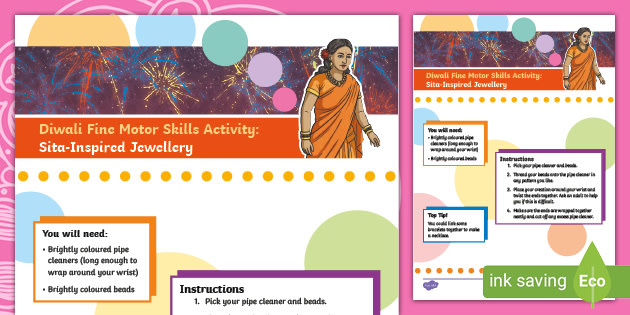 Diwali Fine Motor Skills Activity: Sita-Inspired Jewellery